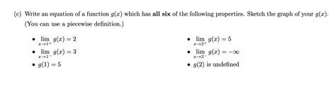 Solved C Write An Equation Of A Function G X Which Has Chegg