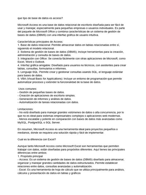 Base De Datos Pdf Bases De Datos Microsoft Excel