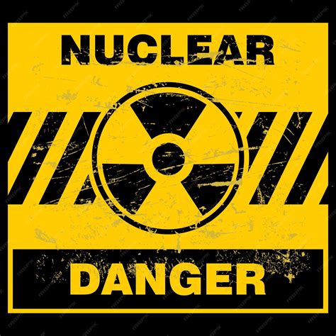 Nuclear Danger Board Sign Label And Sticker Vector Premium Vector