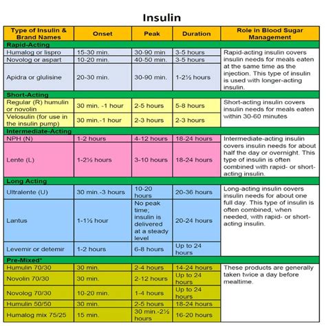 Insulin Guide Cheat Sheet Page Printable PDF Digital Etsy Australia