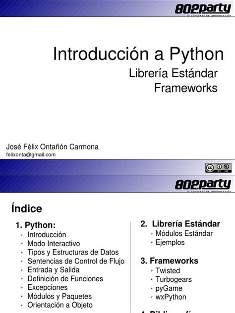 introducción a pythona librería estándar frameworks python lenguaje