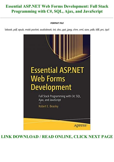 Read Ebook Essential Aspnet Web Forms Development Full Stack