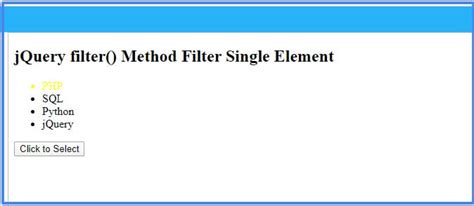 Jquery Filter Method Filter Elements That Match Or Not