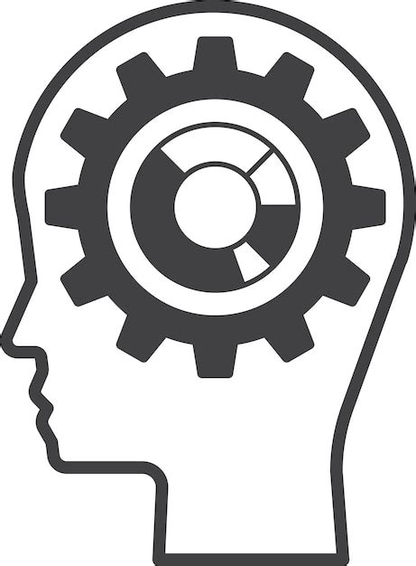 Premium Vector Human Head And Cog Illustration In Minimal Style