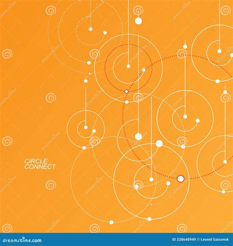 Connect Lines Background Network Circles Dots Abstract Connection Element Stock Vector