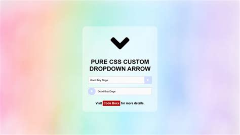 Pure Css Custom Dropdown Arrow