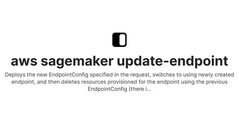 Aws Sagemaker Update Endpoint Fig