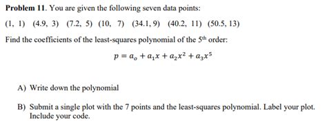 Solved Problem You Are Given The Following Seven Data Chegg