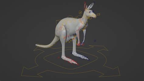 Female Kangaroo Animation Blender 3d Model Vfx Grace