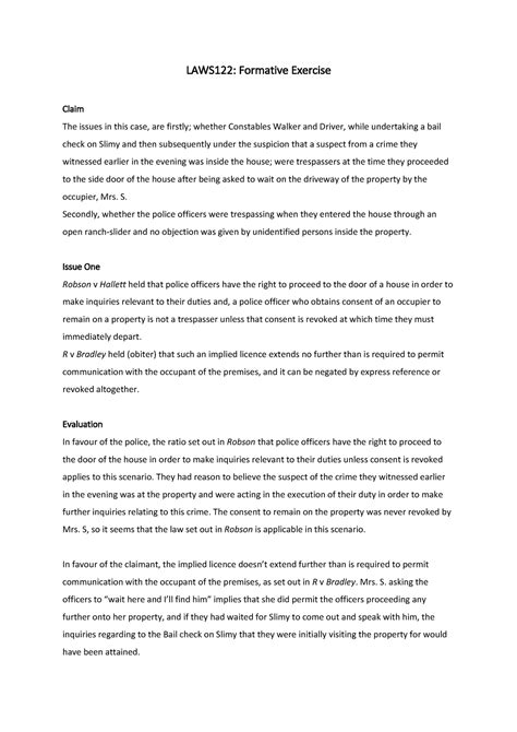 laws122 formative exercise laws122 formative exercise claim the