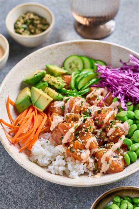 Salmon Poke Bowl Lemon Blossoms