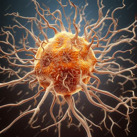 Premium Ai Image Single Human Brain Cell With Dendrites Generative Ai