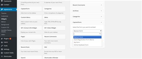 publishing your wordpress form using a sidebar widget captainform