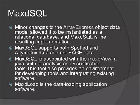 microarrays databases pptx databases computer software and applications