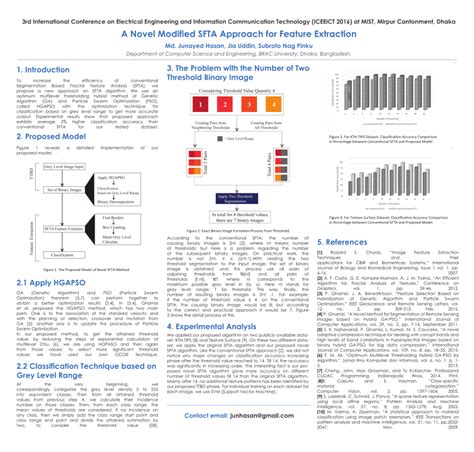 Pdf Poster For A Novel Modified Sfta Approach For Feature Extraction