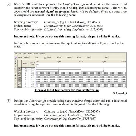 Solved 2 Write Vhdl Code To Implement The Display