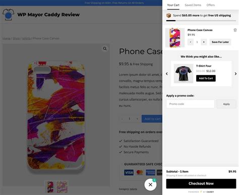 caddy review add a smart woocommerce side cart