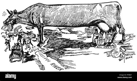 Cartoon Us Farming 1896 Nthe Great American Cow An American