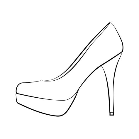 High Heels Outline Stype Vector Design Element Illustration 7645045