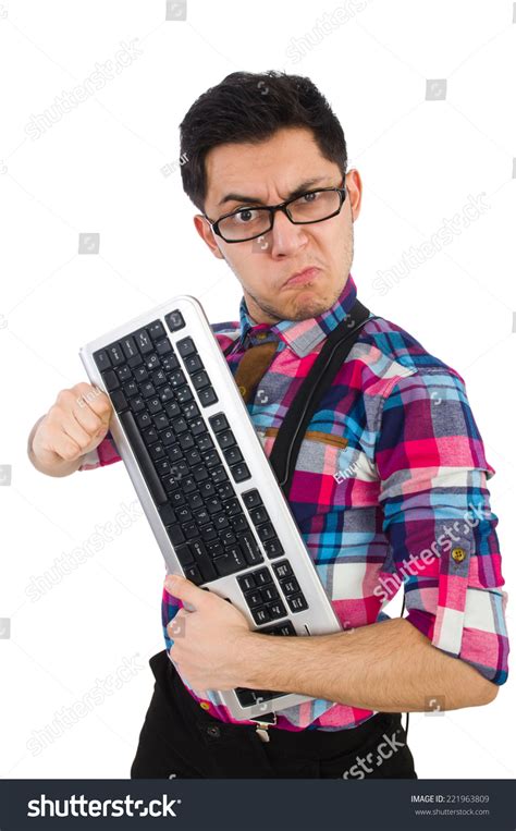 Computer Nerd Keyboard Isolated On White Stock Photo 221963809 Shutterstock