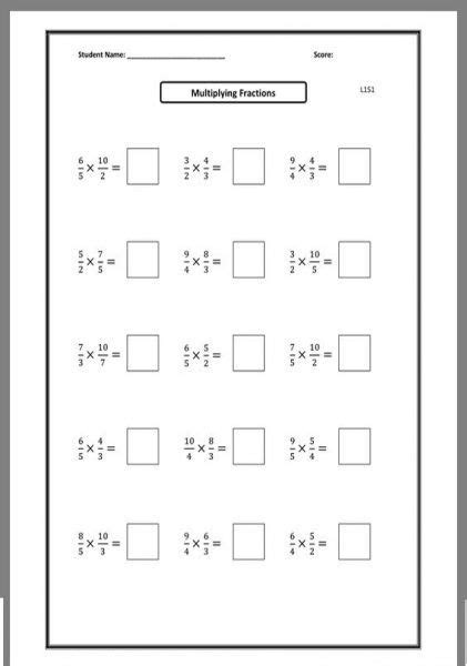 Multiplication Using Fraction Worksheet School Fractions Worksheets