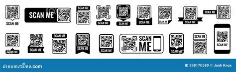 Qr Code Frame Vector Set Mobile Application Qr Code Scanning In