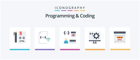 Programming And Coding Flat Icon Pack Including Develop Coding Document Programmer Develop