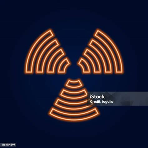 輻射圖示的標誌霓虹燈風格的科學元素圖示網站網頁設計移動應用資訊圖形的簡單圖示向量圖形及更多危險圖片 危險 原子 插圖 Istock