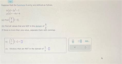 Solved Suppose That The Functions H And G Are Defined As