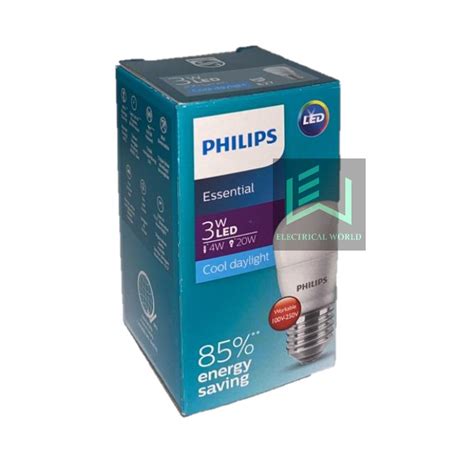 Jual Philips Led Essential Watt Putih Lampu Ess Bulb Hemat Energi Watt W Cool Daylight