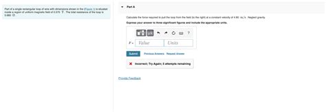 solved part of a single rectangular loop of wire with