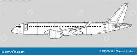 Bombardier Cs300 Airbus 220 Vector Drawing Of Short Range Passenger