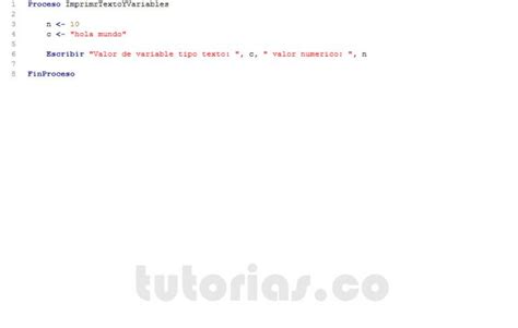 Operadores Pseint Imprimir Texto Y Variables