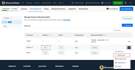create and manage multiple teams within the organization account