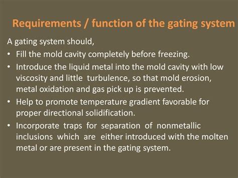 Gating System Casting Processes Pptx Geology Science