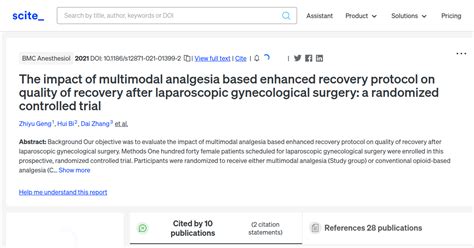 The Impact Of Multimodal Analgesia Based Enhanced Recovery Protocol On