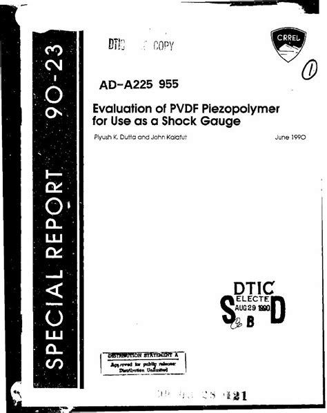 pdf evaluation of pvdf piezopolymer for use as a shock … of pvdf