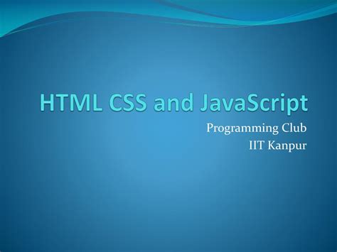 Ppt Html Css And Javascript Powerpoint Presentation Free Download