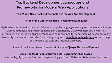 Top Backend Development Languages And Frameworks For Modern Web