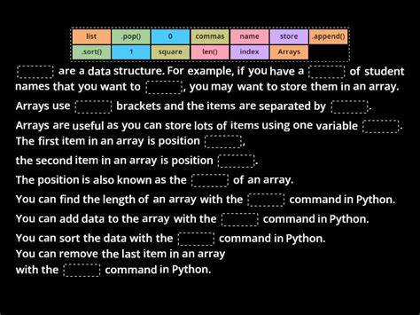 Arrays Missing Word