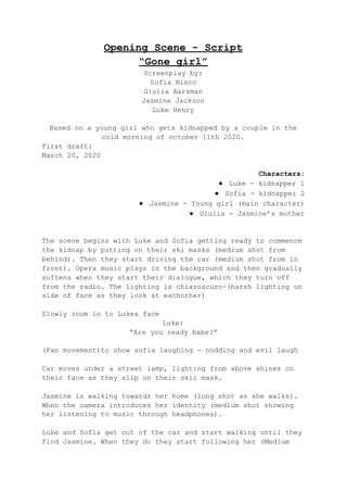 Opening Scene Script PDF Movies Entertainment