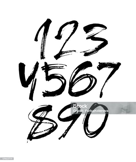 서고 아크릴 또는 잉크 번호 집합입니다 디자인에 대한 Abc 흰색 배경에 브러시 레터링 0명에 대한 스톡 벡터 아트 및 기타 이미지 0명 1 2 Istock