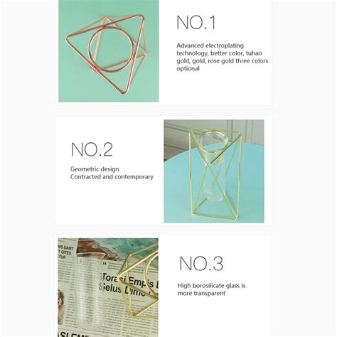 Скандинавская креативная ваза домашний декор ваза из золотого стекла держатель для