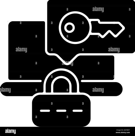 Laptop Password Requirement Black Glyph Icon Stock Vector Image And Art Alamy