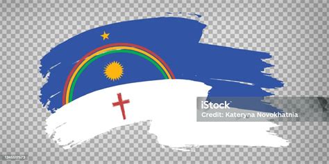 브러시 스트로크에서 페르남부코의 국기 브라질 연방 공화국 웹 사이트 디자인 앱 Ui에 대한 투명한 배경에 브라질의 국기 Pernambuco를 흔들어 브라질 벡터 일러스트