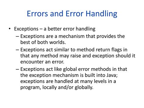 Exception Handling In Javappt Unit 2 Ppt