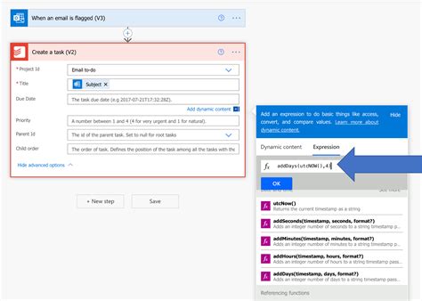 create a todoist task from a flagged email in outlook with power