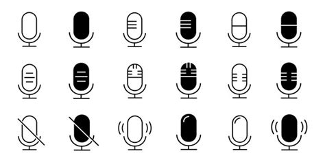 Premium Vector Microphone Vector And Line Icon Set Isolated On White Background