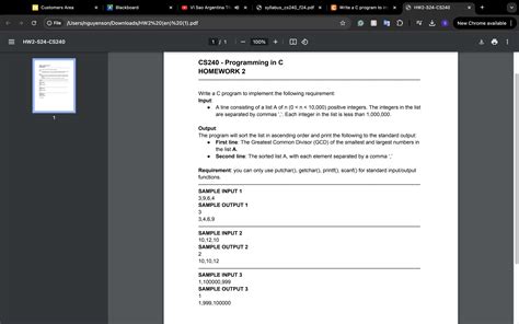 Solved Cs240 ﻿programming In Chomework 2write A C Program