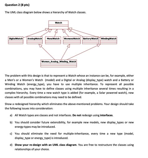 solved the uml class diagram below shows a hierarchy of
